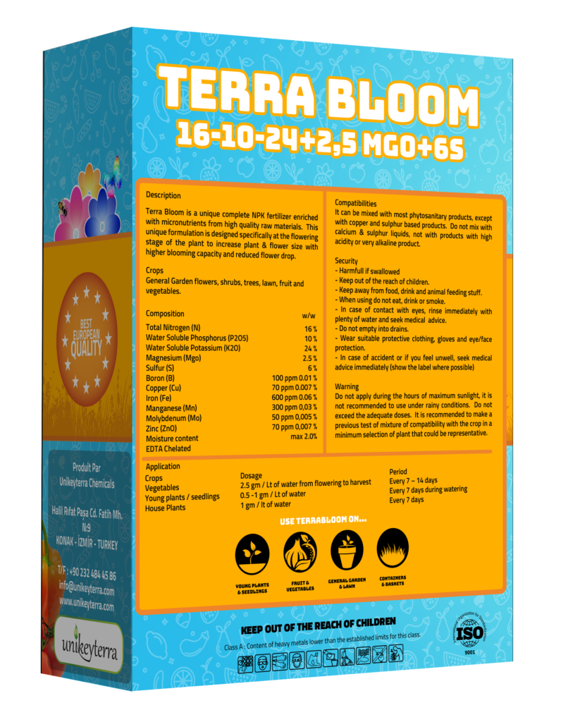 UNIIKEY TERRABLOOM 16-10-24+2,5 MgO+6S (KG) - THE MAURITIUS CO ...
